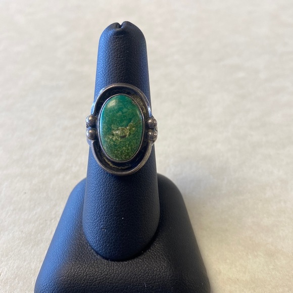 Jewelry | Vintage Navajo Made Green Turquoise Shadow Box Ring Size 7 ...